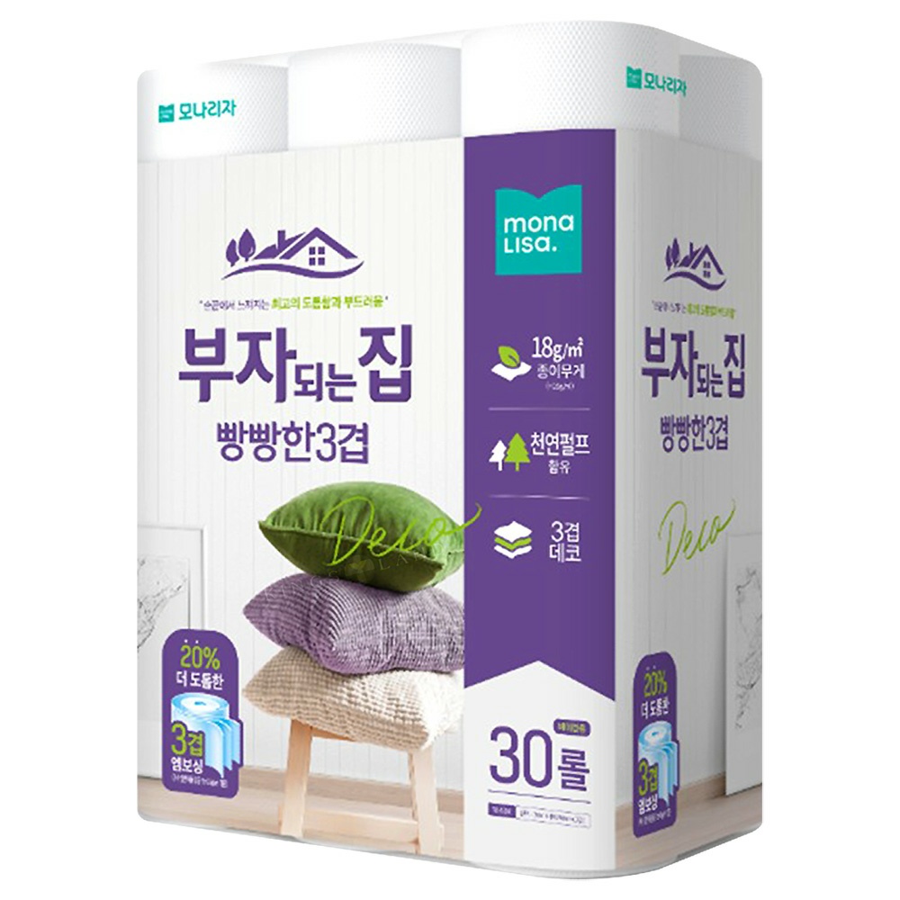 모나리자 부자되는집 빵빵한3겹 30m 30롤 1개 티몬