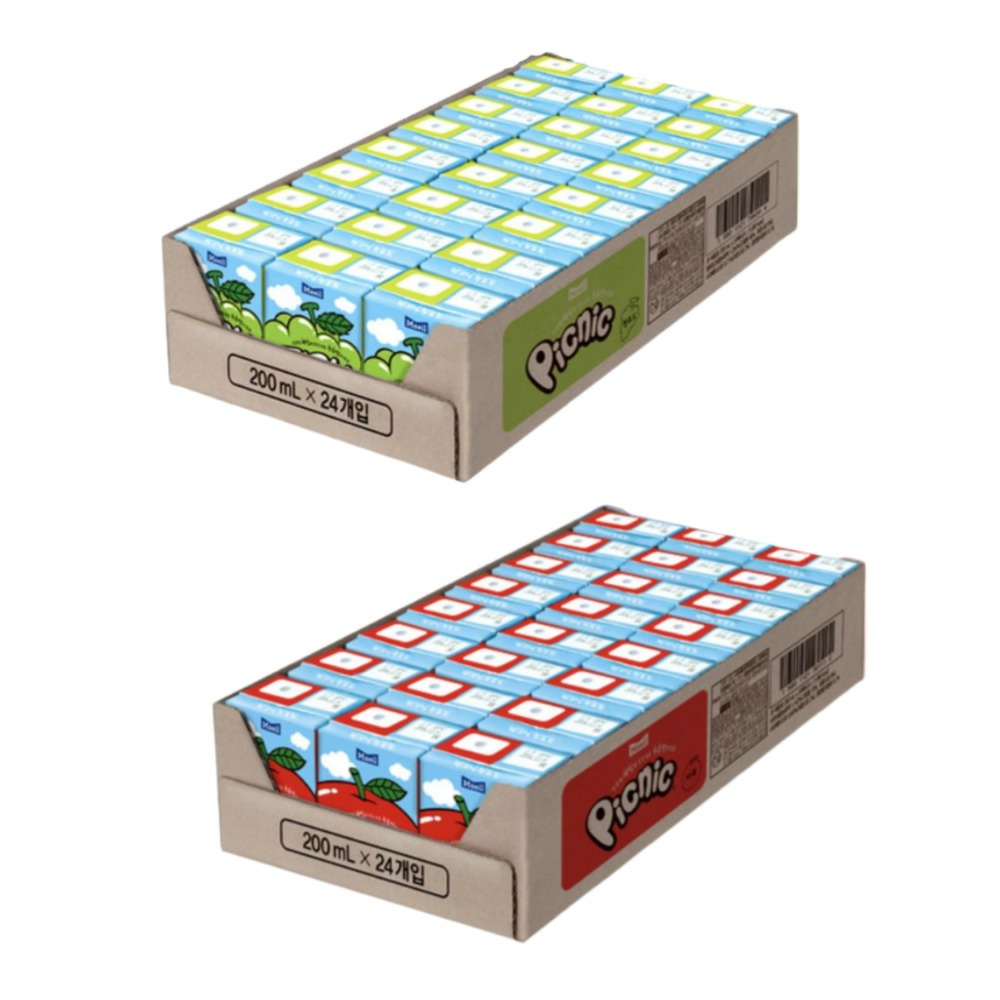 매일 피크닉 사과200ml 24팩 청포도 200ml 24팩 과채음료 음료수 티몬