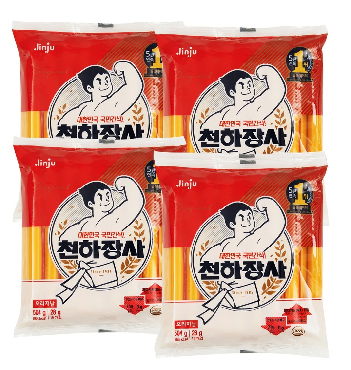 진주햄 천하장사 소세지 오리지날 504g 28gx18입 X4봉 티몬
