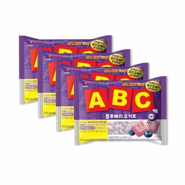 국내정품 롯데제과 Abc 초콜릿 블루베리 요거트 72g 4개 19812 티몬