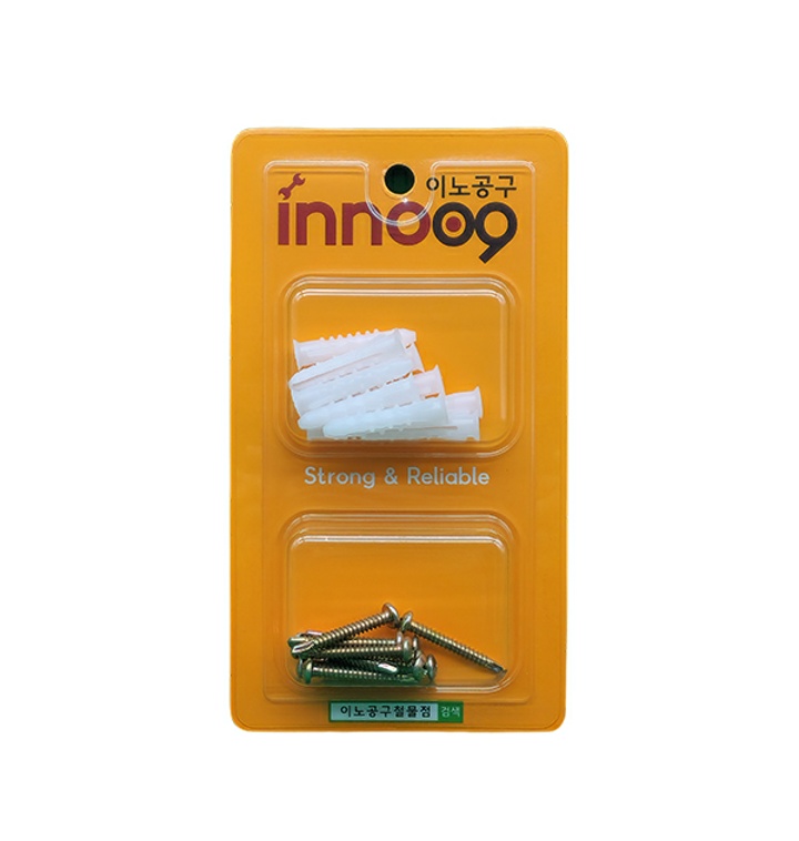 이노공구 천연색 둥근머리 직결나사 32mm 칼블럭 10pcs 세트 Nit 201 티몬