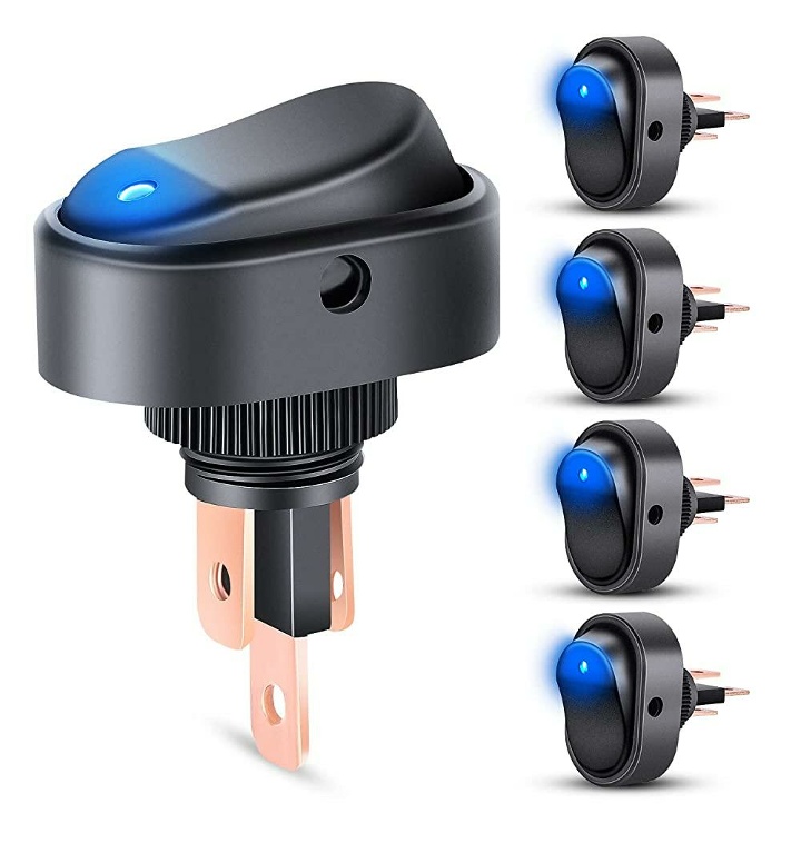 Nilight Led 조명 로커 스위치 5개 12v 블루 Led 조명 온 오프 토글 스위치 30a 3핀 Sp 티몬