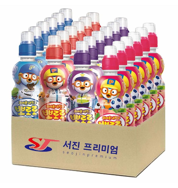뽀로로 어린이 음료수 235ml 4종 밀크맛 6개 딸기맛 6개 블루베리맛 6개 복숭아맛 6개 총24개 티몬